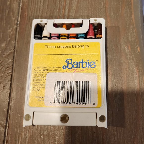 Barbie | Toys | Vintage 99 Golden Barbie 16 Crayons With Builtin ...
